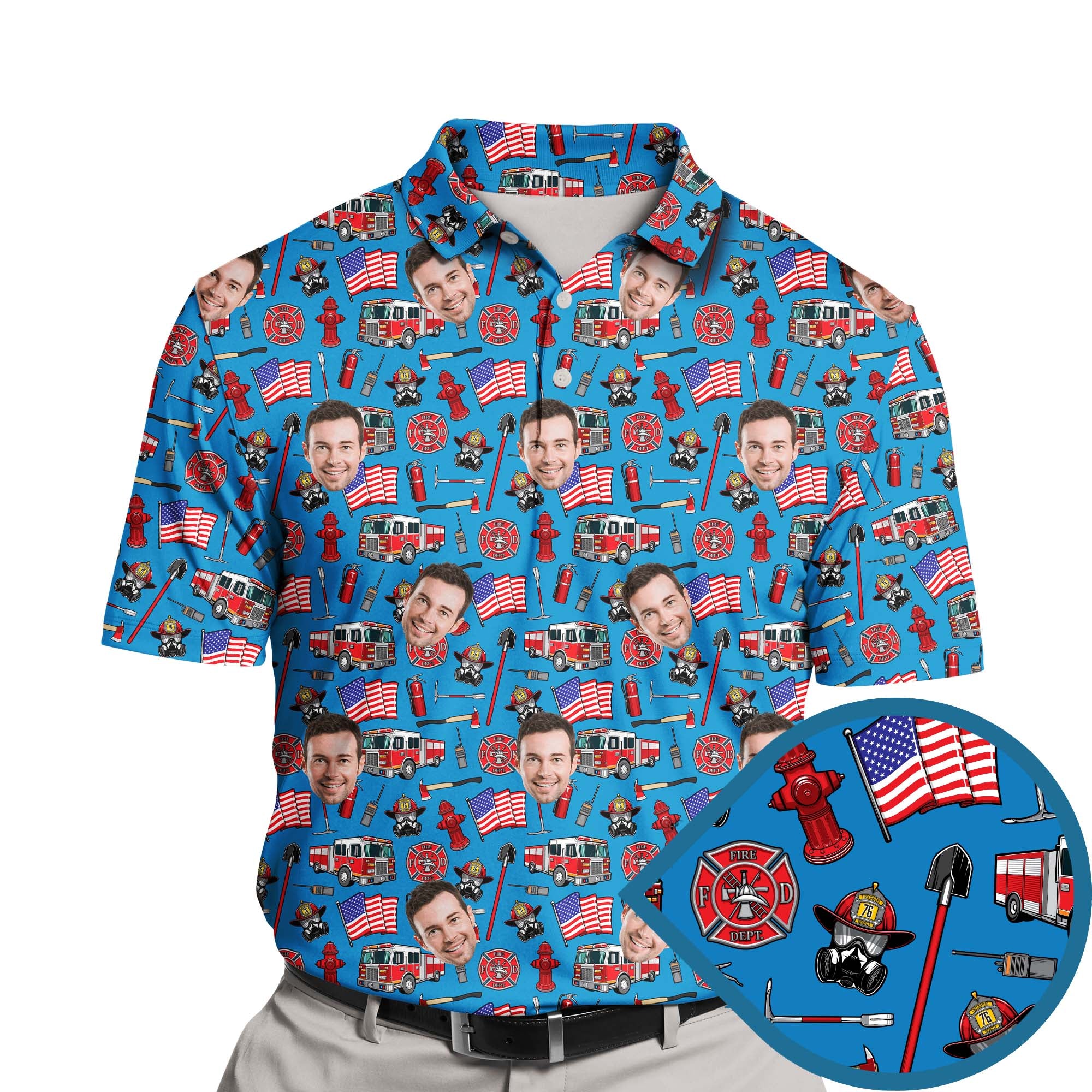 Firehouse | Funny Golf Shirts with Faces or Logos – Custom Mayy Arts