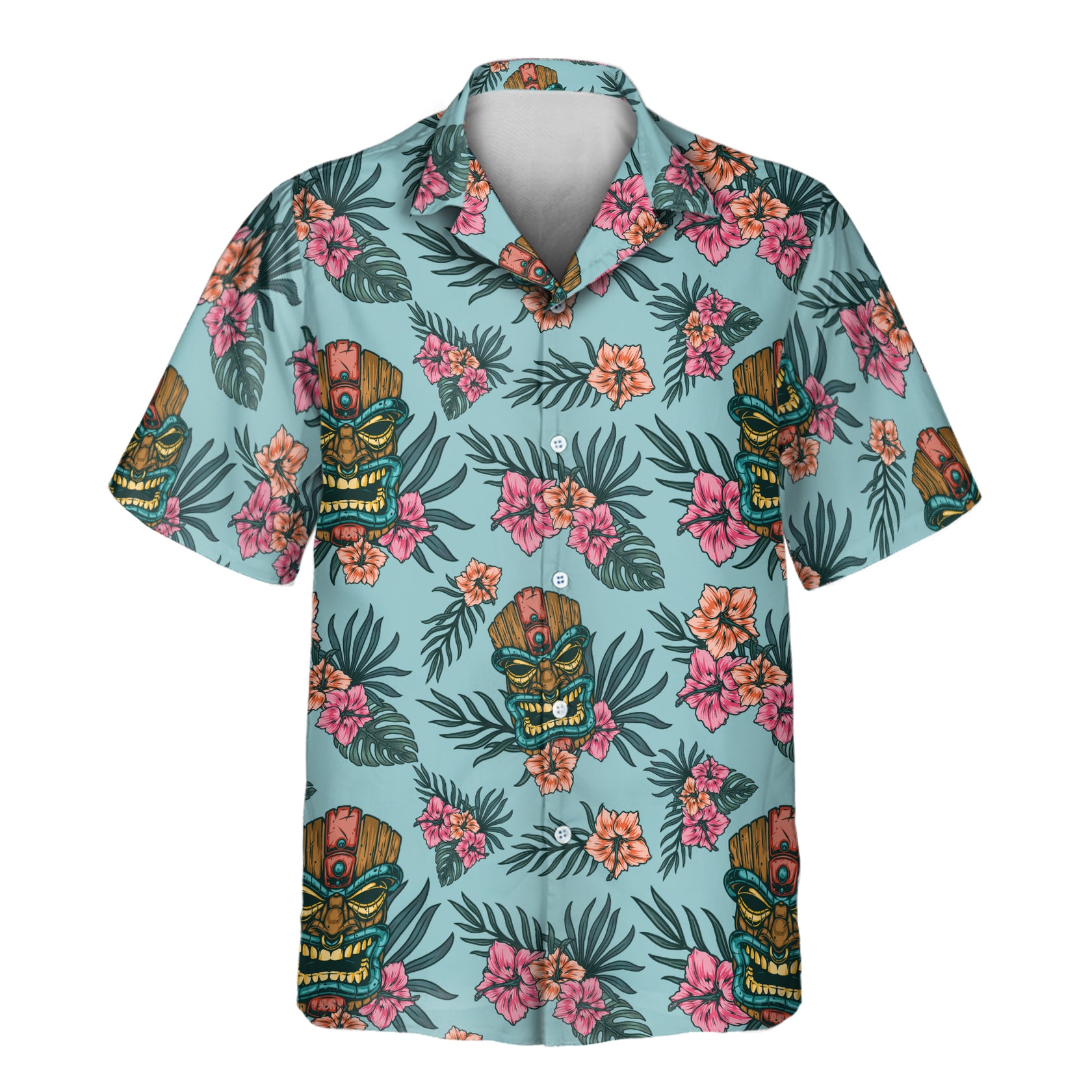 Custom Hawaiian Shirts with Face or Logo | Tropical Tiki Mask – Custom ...
