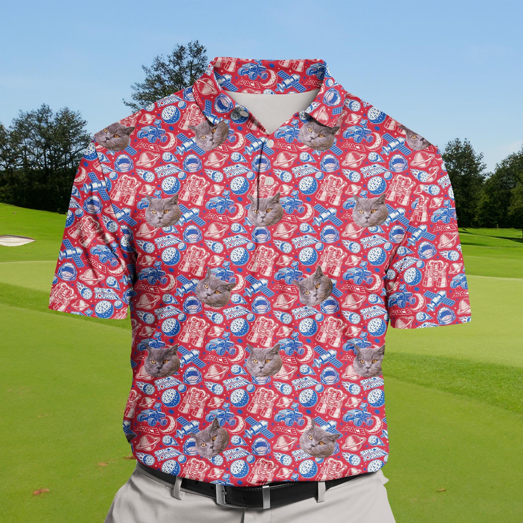 Space Journey | Funny Golf Shirts with Faces or Logos – Custom Mayy Arts
